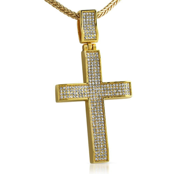 Gold Wavy Cross – BlingBlowout
