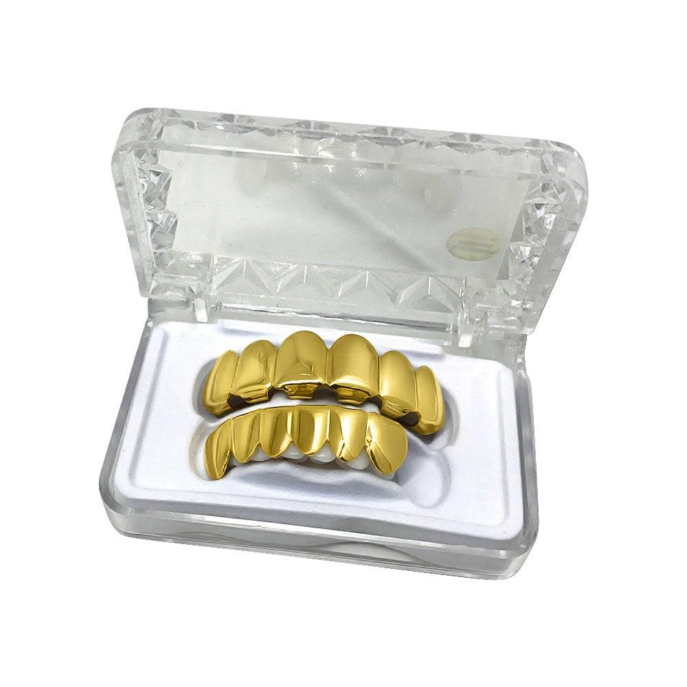 Gold Grillz Shiny Top & Bottom Teeth Combo – BlingBlowout