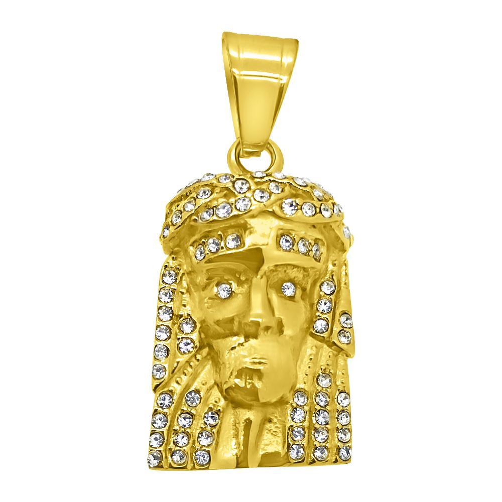 Micro Gold Jesus Stainless Steel Pendant – BlingBlowout